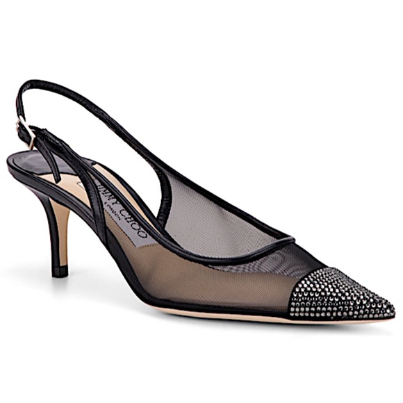 Jimmy Choo | Shoes | Jimmy Choo Anika 65 Embellished Leather And Mesh ...